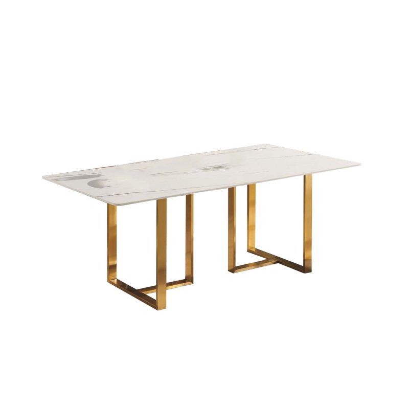 Rome Dining Table (Gold Plated) - illum