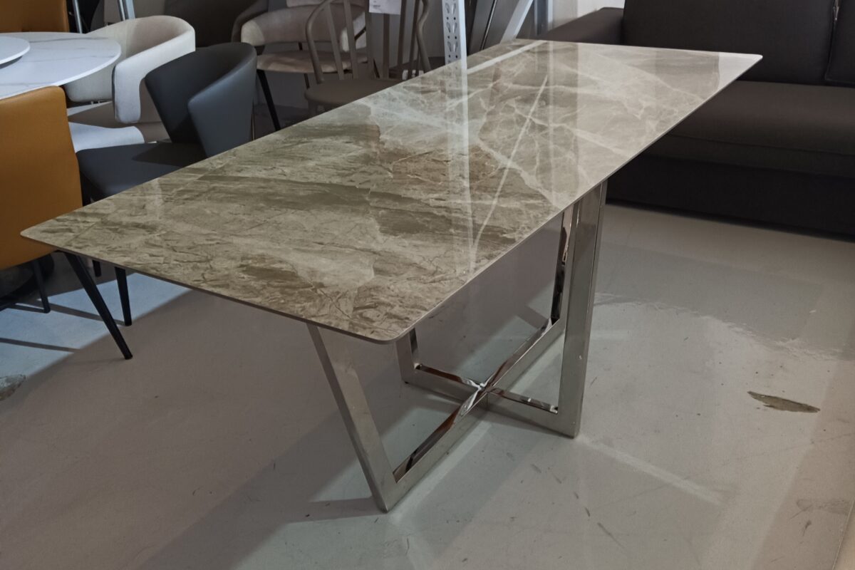180cm Dining Table in Glossy Pietra Green Sintered Stone - illum